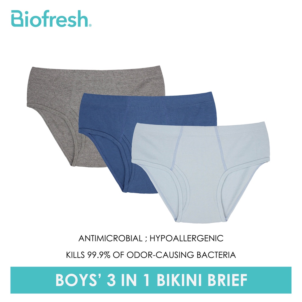Biofresh Boys' Antimicrobial Cotton Bikini Brief 3 pieces in a pack ...