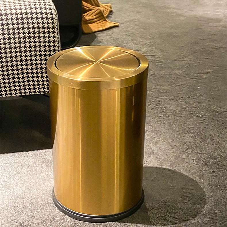 304 Stainless Steel Trash Can Golden Bedroom Bathroom Trash Can Bread ...
