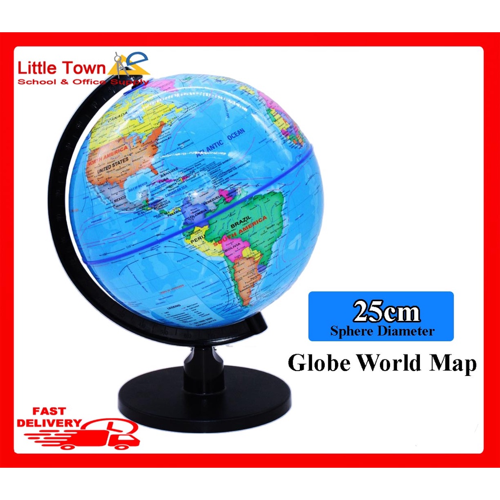 Universal globe world map geography educational study 360° degree 25cm ...