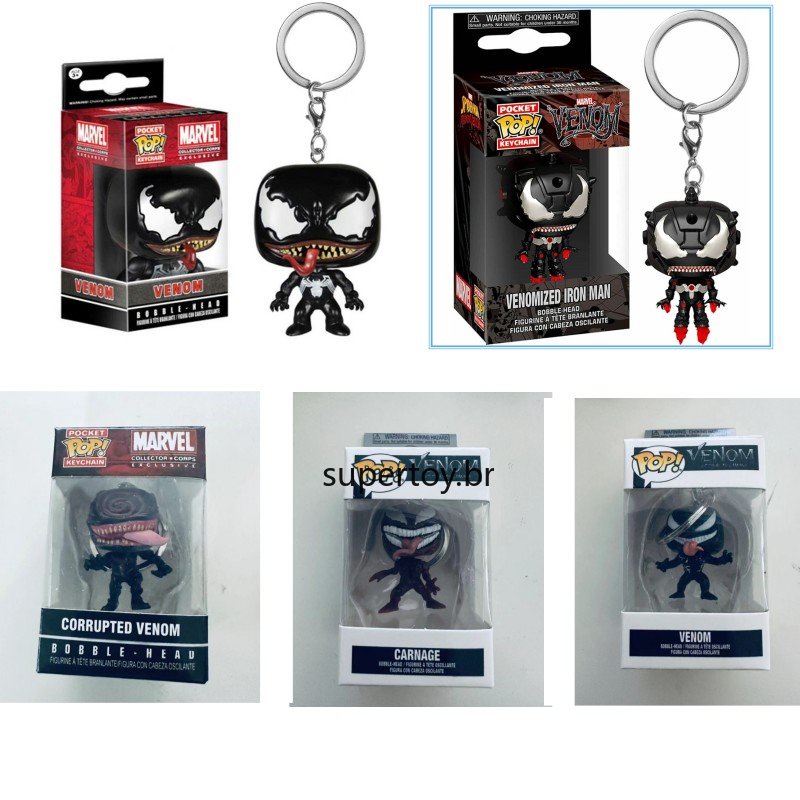 Funko Pop Keychain: Marvel Venom Spider-Man Iron Man Action Figure ...