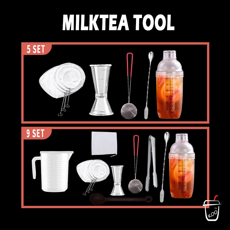 Milktea Tool Equipment Set Tapioca Powder Scooper/Shaker Bottle/Stirrer ...