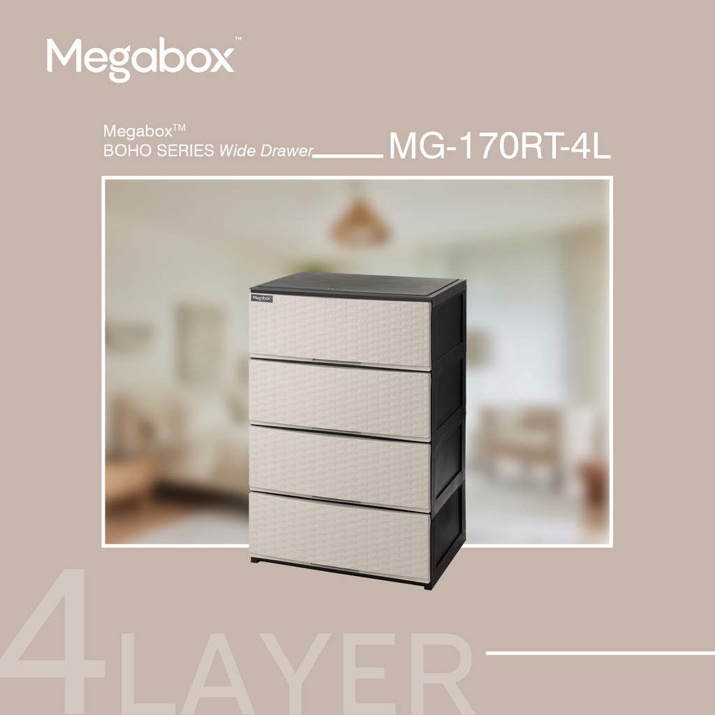 Megabox 4 Layers Wide Drawer RT Boho Series MG 170 | Shopee Philippines
