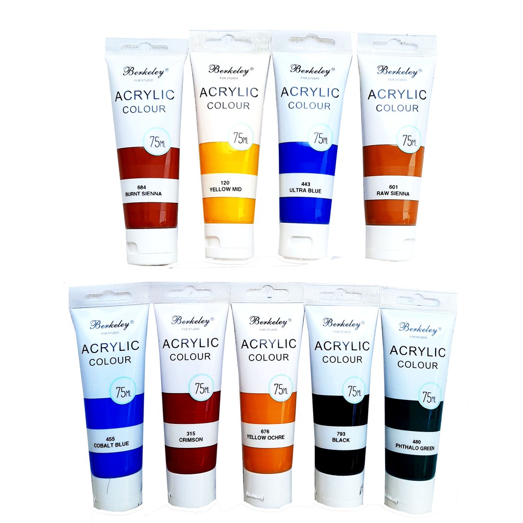 Berkeley Acrylic Colors 75ml Pastel Pearlescent Paints Assorted ...