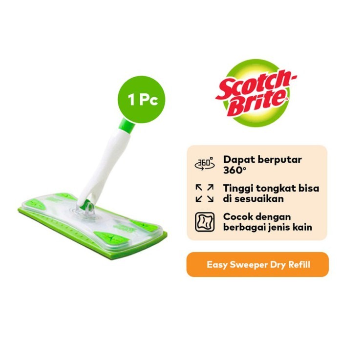 3M Scotch-Brite Easy Sweeper Starter Kit Multi-Purpose Broom Mop ...