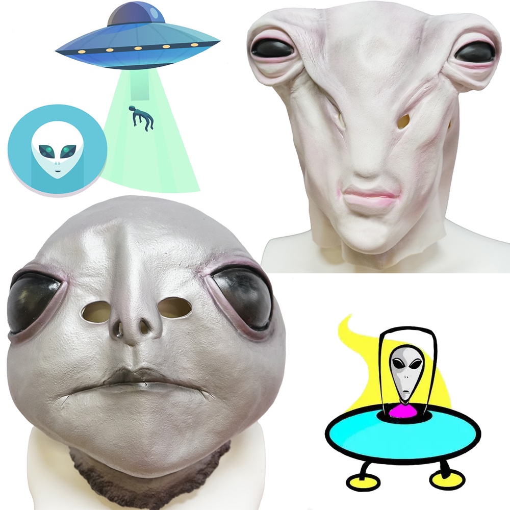 COD Adult Unisex Scary Alien Mask Playful 3D UFO Ghost Face Cosplay ...