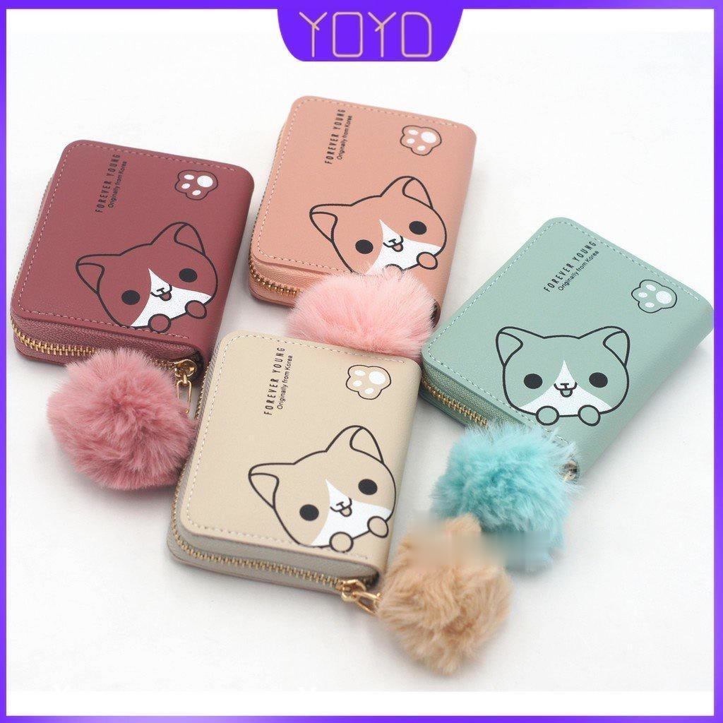 YoYo Coin Purse Puppy Cute Short Mini Wallet for Women zipper card bag ...