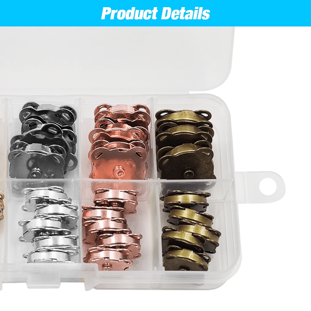 20sets/lot 10mm -18mm Metal Magnet Buckle Snap Fasteners Buttons DIY ...