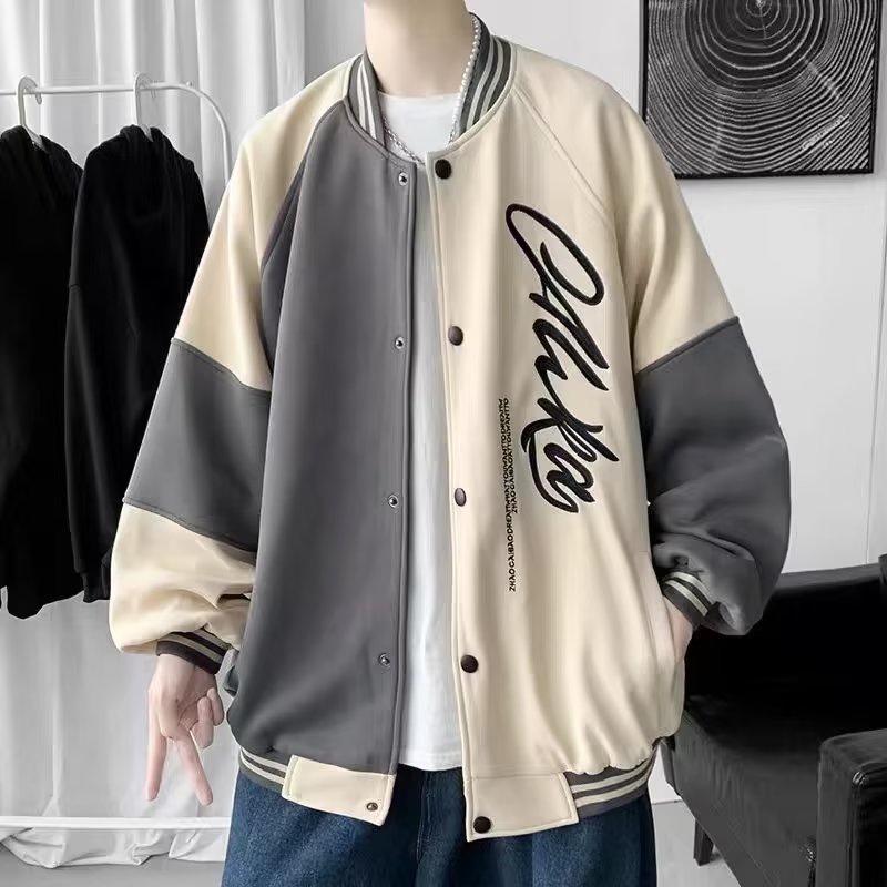 【3 Color】S-3XL American Varsity Buttons Jacket Baseball Tide Brand ...