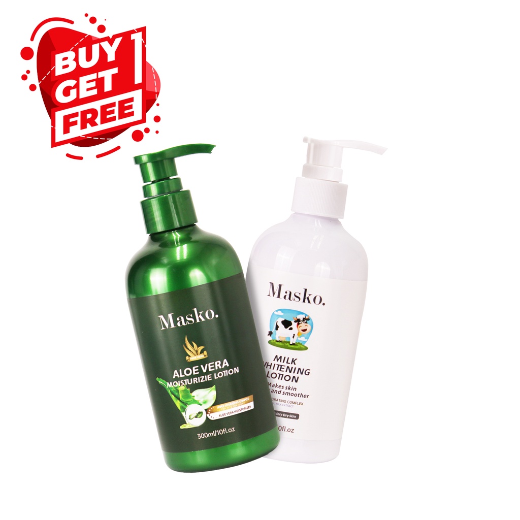 Masko. Buy 1 Get 1 Rose Aloe Vera Milk Papaya Lotion 300ml | Shopee ...