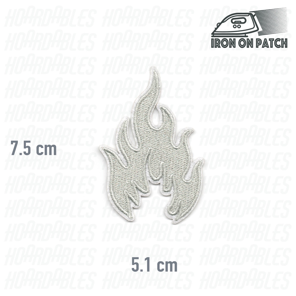Grey Flame Fire Iron On Sew DIY Decor Embroidered Patch Badge | Shopee ...