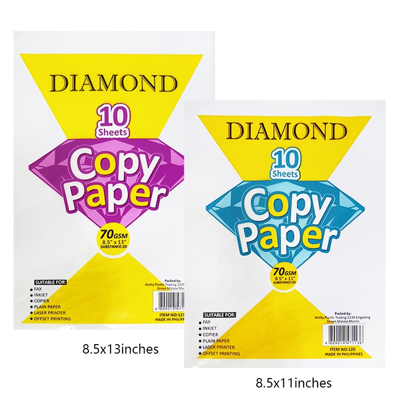 Diamond 10sheets Copy Paper 70GSM | Shopee Philippines