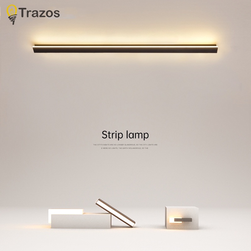 Trazos Modern Led Ceiling Lights Black /White Simple Study Long Lamp ...