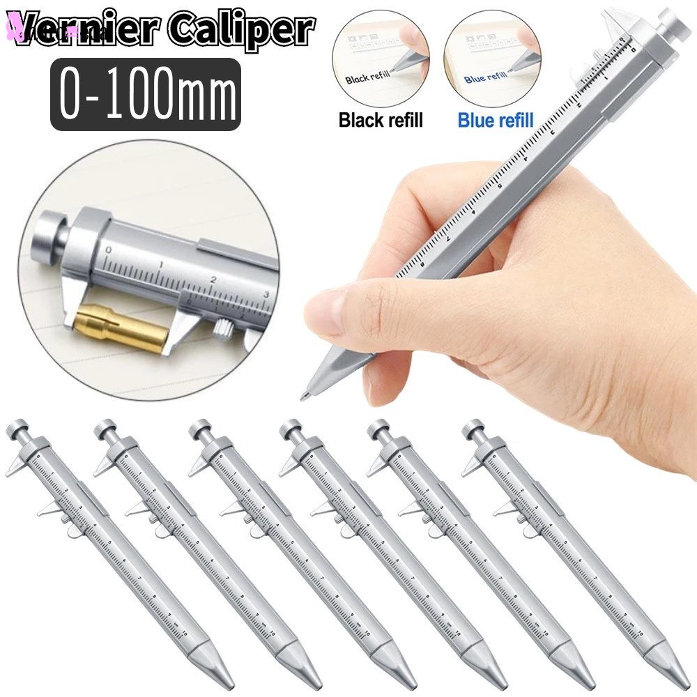 0-100mm Vernier Caliper Marker Pen Silver Measuring Tools Multifunction ...