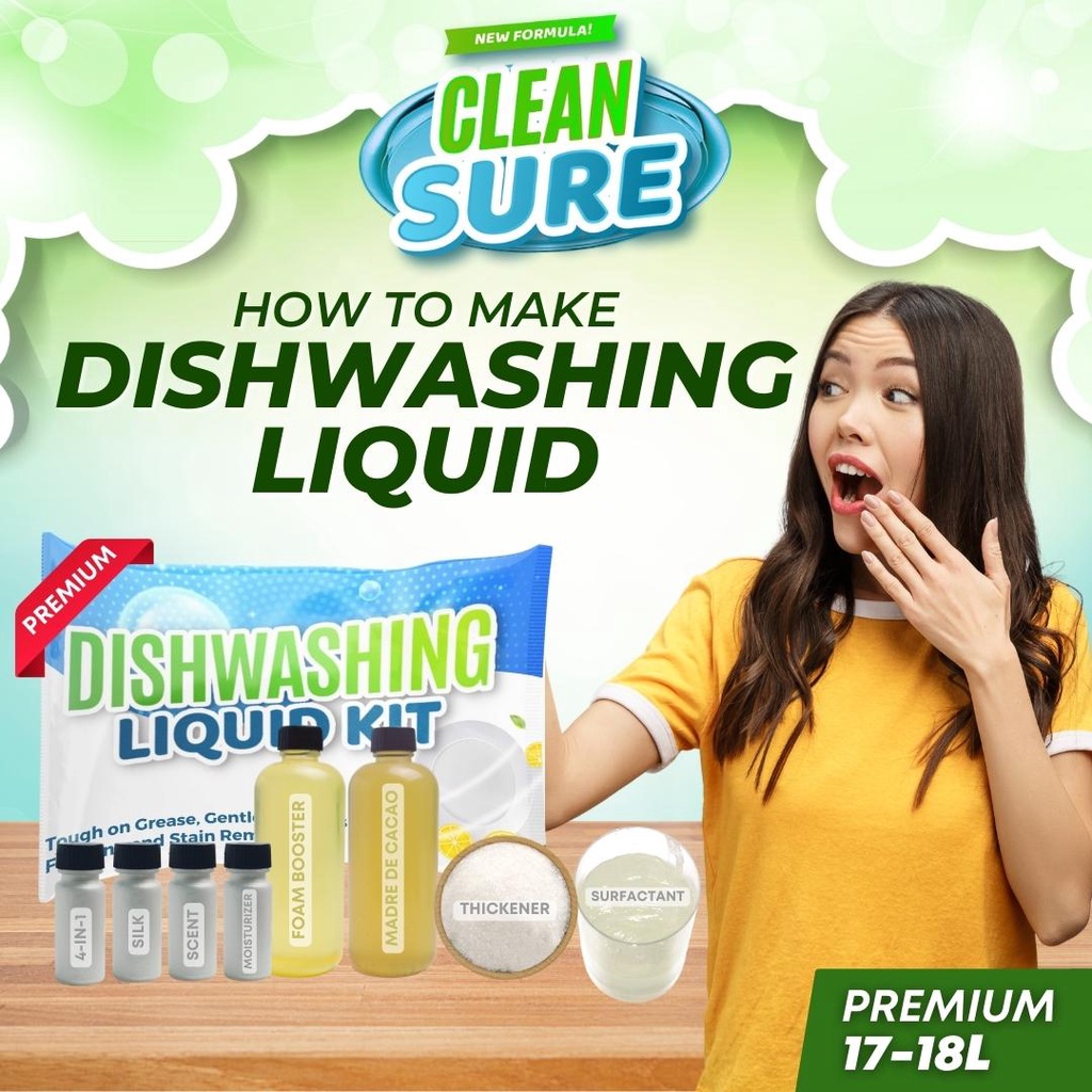 CleanSure Premium DIY Dishwashing Liquid Kit 17 Liters Yield with ...