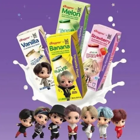 BTS BINGGRAE FLAVORED UHT MILK ASSORTED 200ML | Shopee Philippines