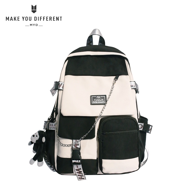 MYD korean backpack women high student school backpack for men large ...