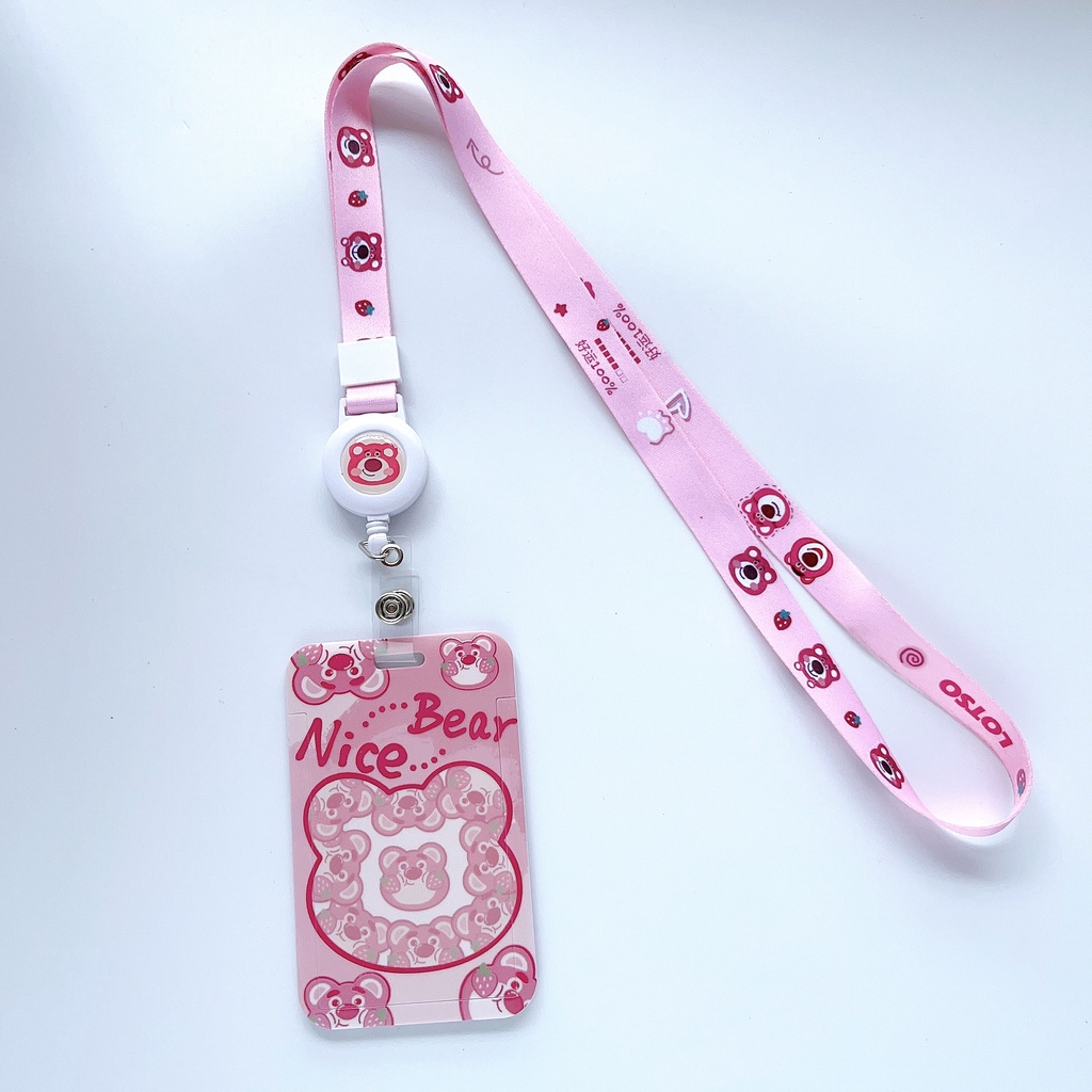 Lotso Cartoon Heart Bank ID Credit Card Holder Students Bus Card Case ...