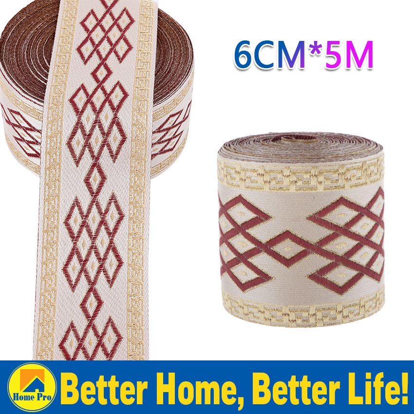 6CM * 5M Vintage Jacquard Ribbon Tape Woven Fabric Ethnic Embroidery ...
