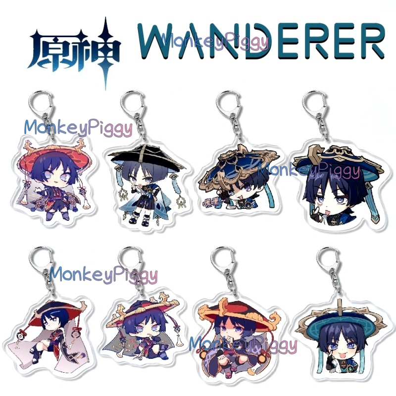 Game Genshin Impact Kunikuzushi Wanderer Keyring Scaramouche Keychain ...