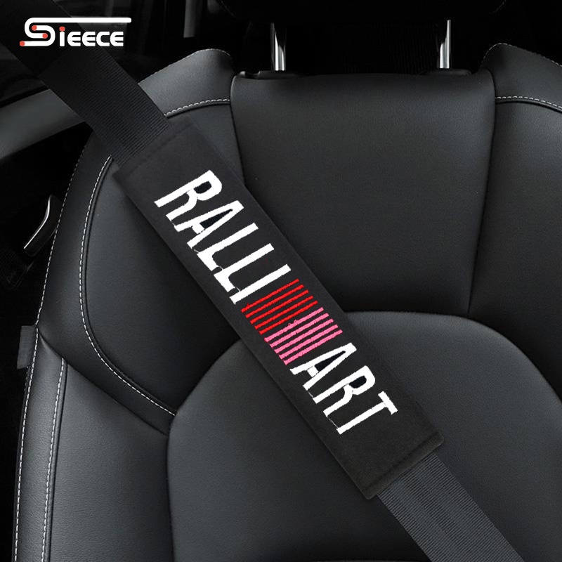 Sieece Ralliart Car Seat Belt Cover Universal Car Cotton Safety Belt ...