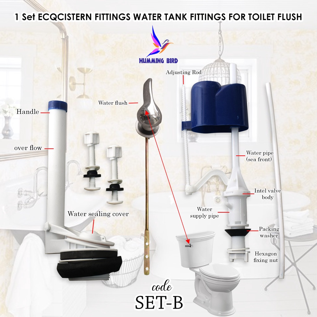 Hummingbird 1 Set ECQ CISTERN FITTINGS WATER TANK FITTINGS FOR TOILET ...