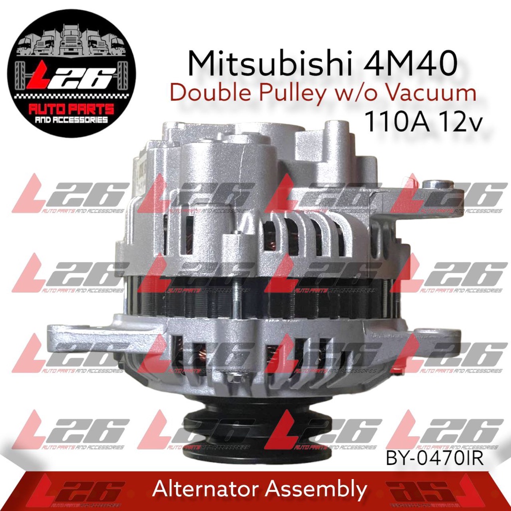 Mitsubishi 4M40 Alternator Assembly 110A , 12v BY-0470IR Double Pulley ...
