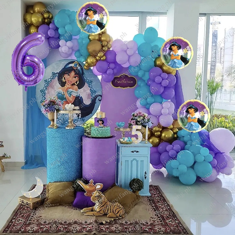 Disney Aladdin Princess Jasmine Theme Balloon Garland Arch Kit Happy ...
