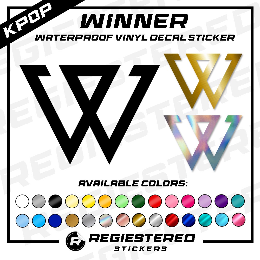 KPOP WINNER Logo Vinyl Decal Sticker Waterproof Helmet Motorcycle Bike ...