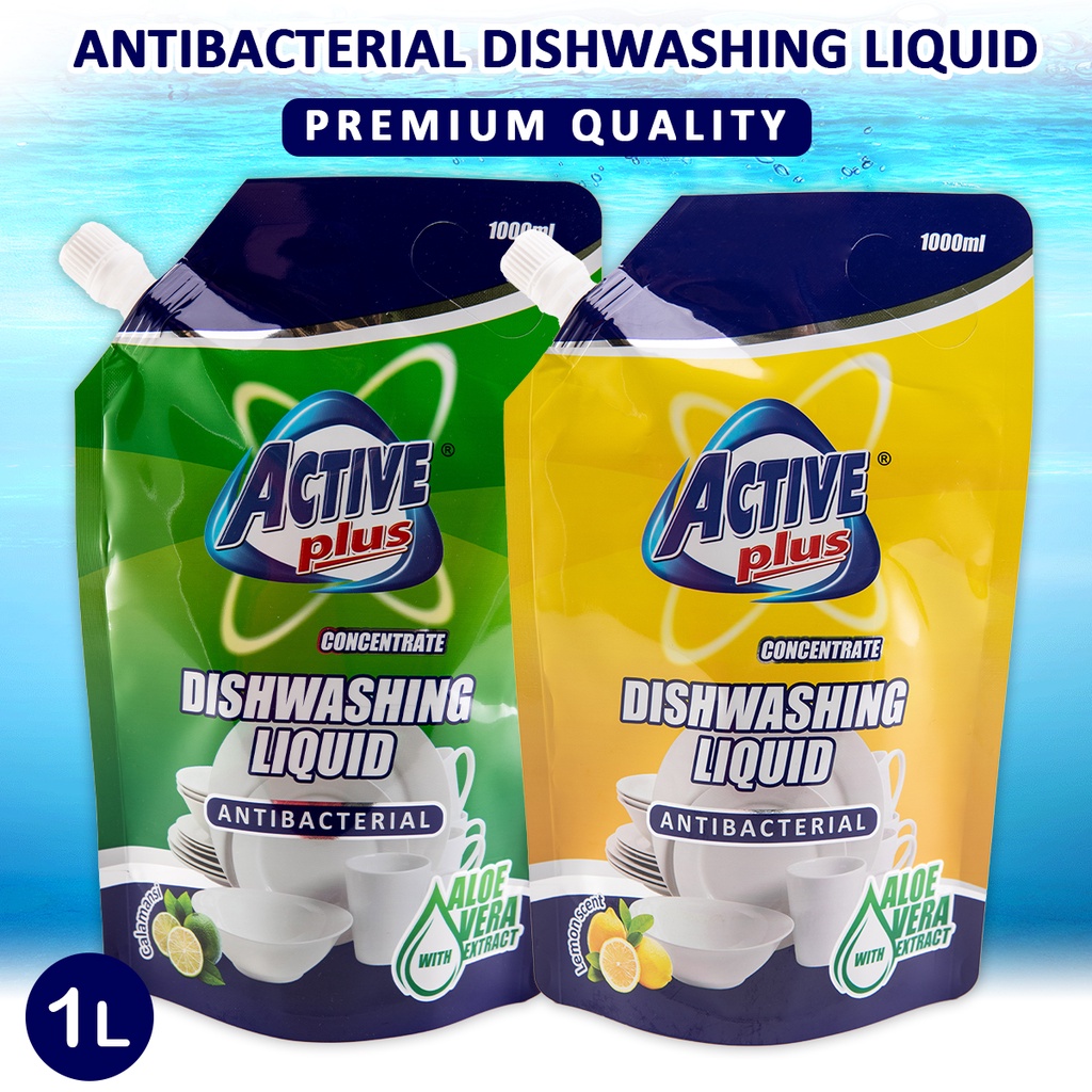 Active Plus Dishwashing Liquid Concentrate Antibacterial 1000ml ...