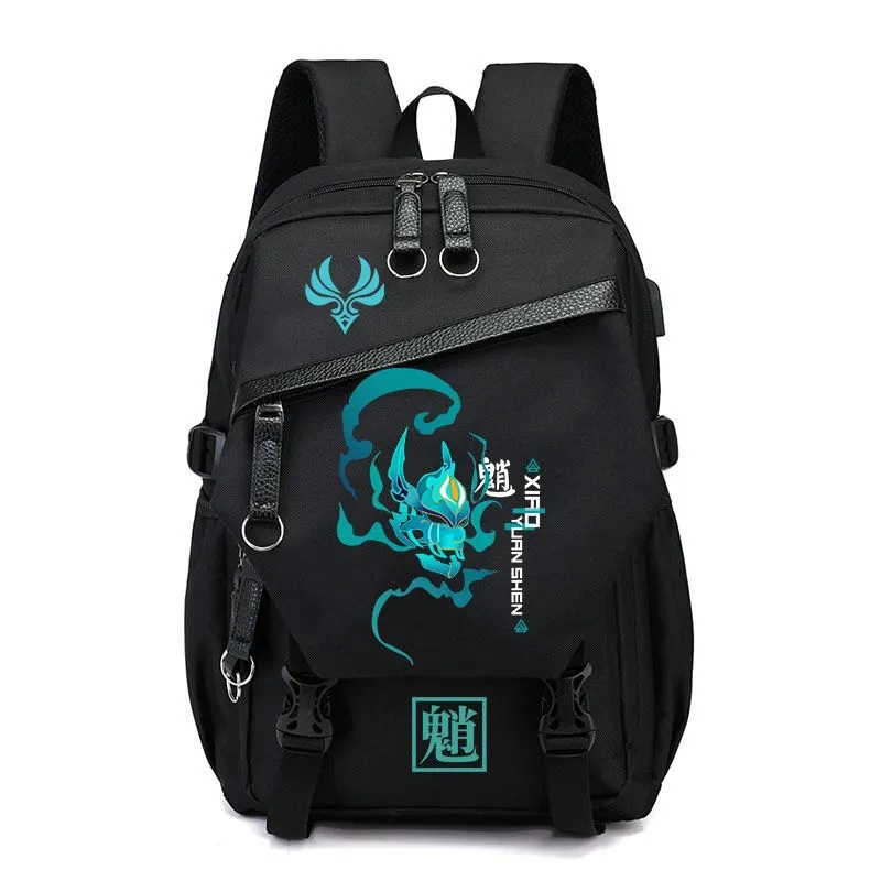 Genshin Impact Xiao Logo Cartoon game character backpack large capacity ...