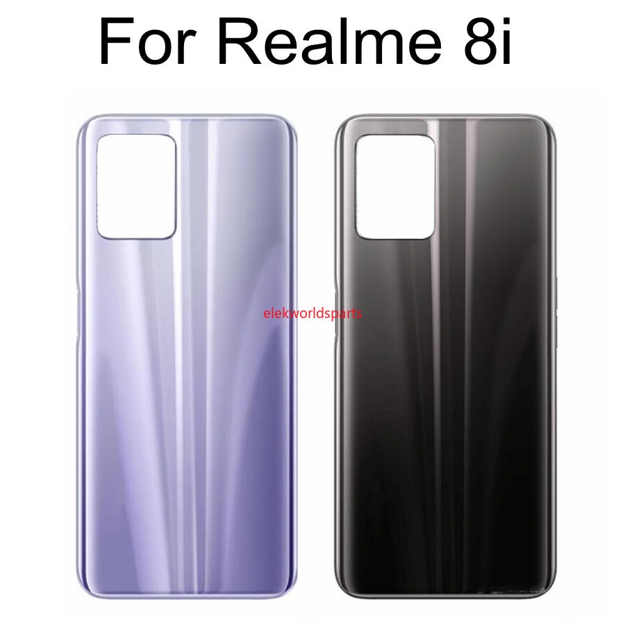 Elepd- Back Glass Cover For Realme 8i Battery Cover Back Housing Glass ...