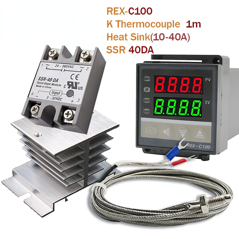 TAXNELE Digital PID Temperature Controller Thermostat REX-C100 40DA K ...