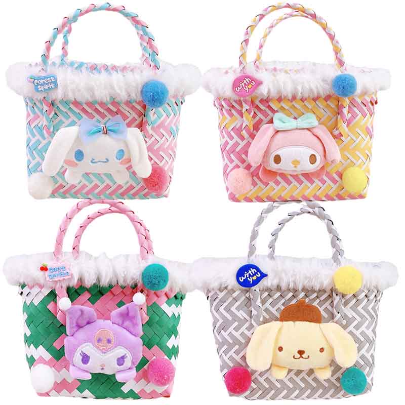 Sanrioed Purin Dog Cinnamoroll My Melody Kuromi Plushie Doll Tot Bag ...