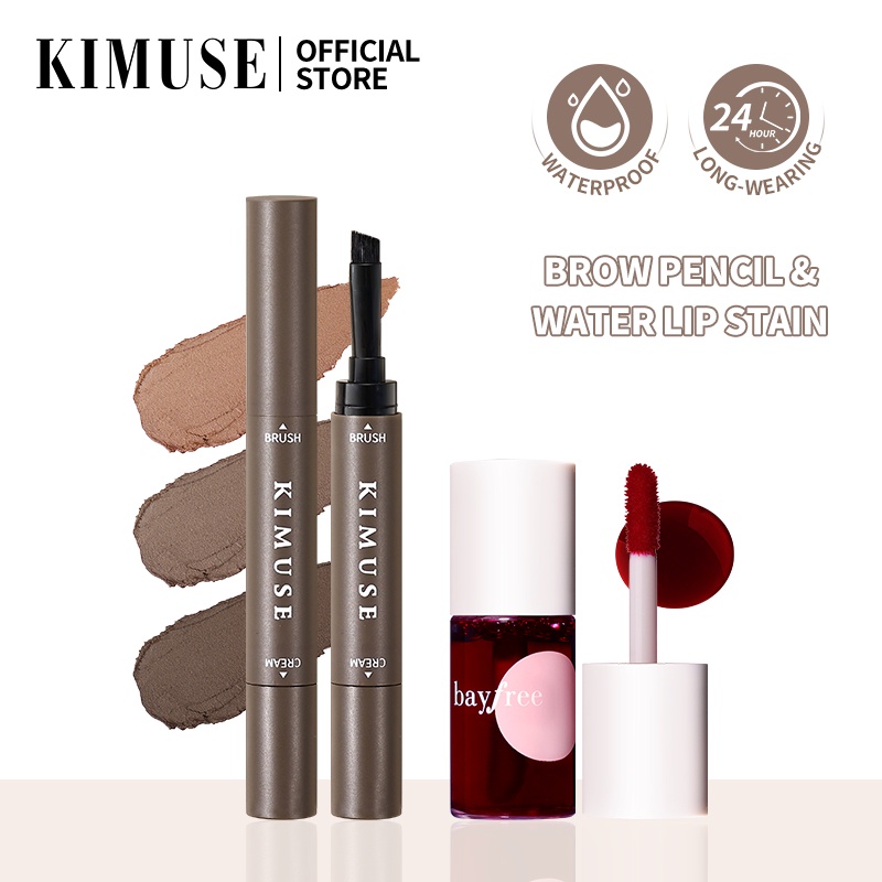 KIMUSE 2PCS Makeup Set Eyebrow Gel 2 IN 1 Pomade Brow Pencil + Long ...
