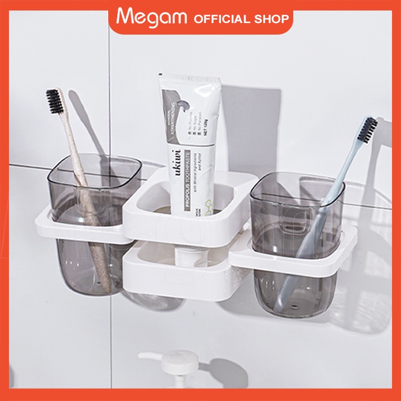 Megam Toothbrush Glass Rack Toothbrush Rack Wall Mounted Toothbrush ...