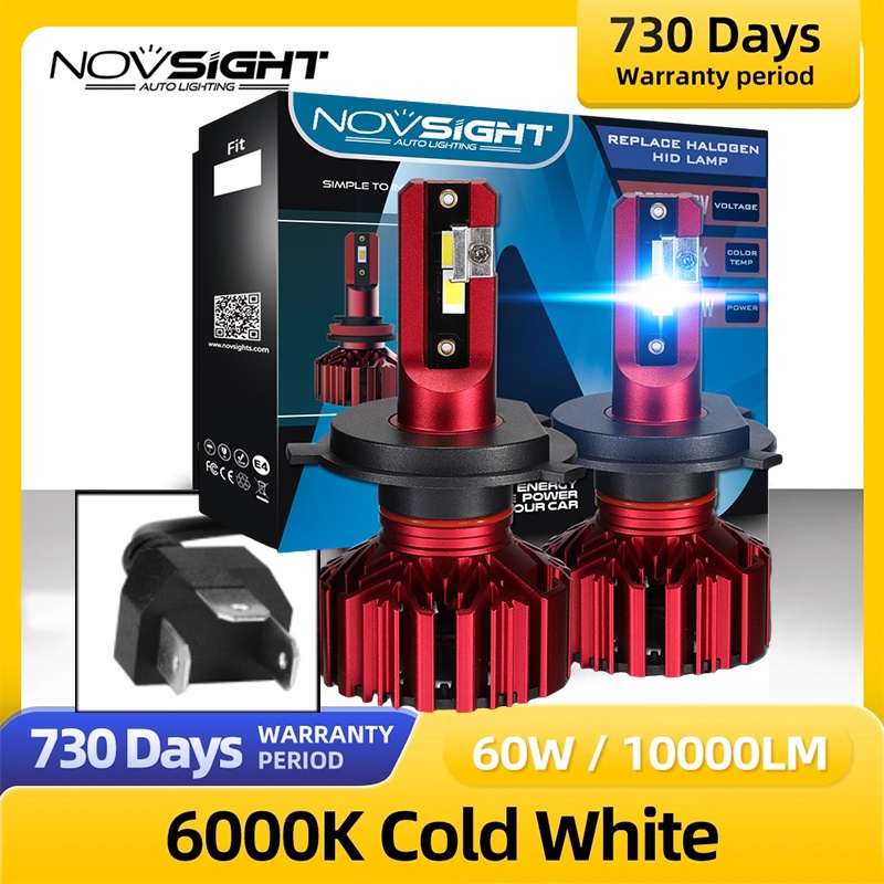1 Pair Novsight H4 H11 LED Headlight Auto Car Headlamp 10000LM 6000K ...