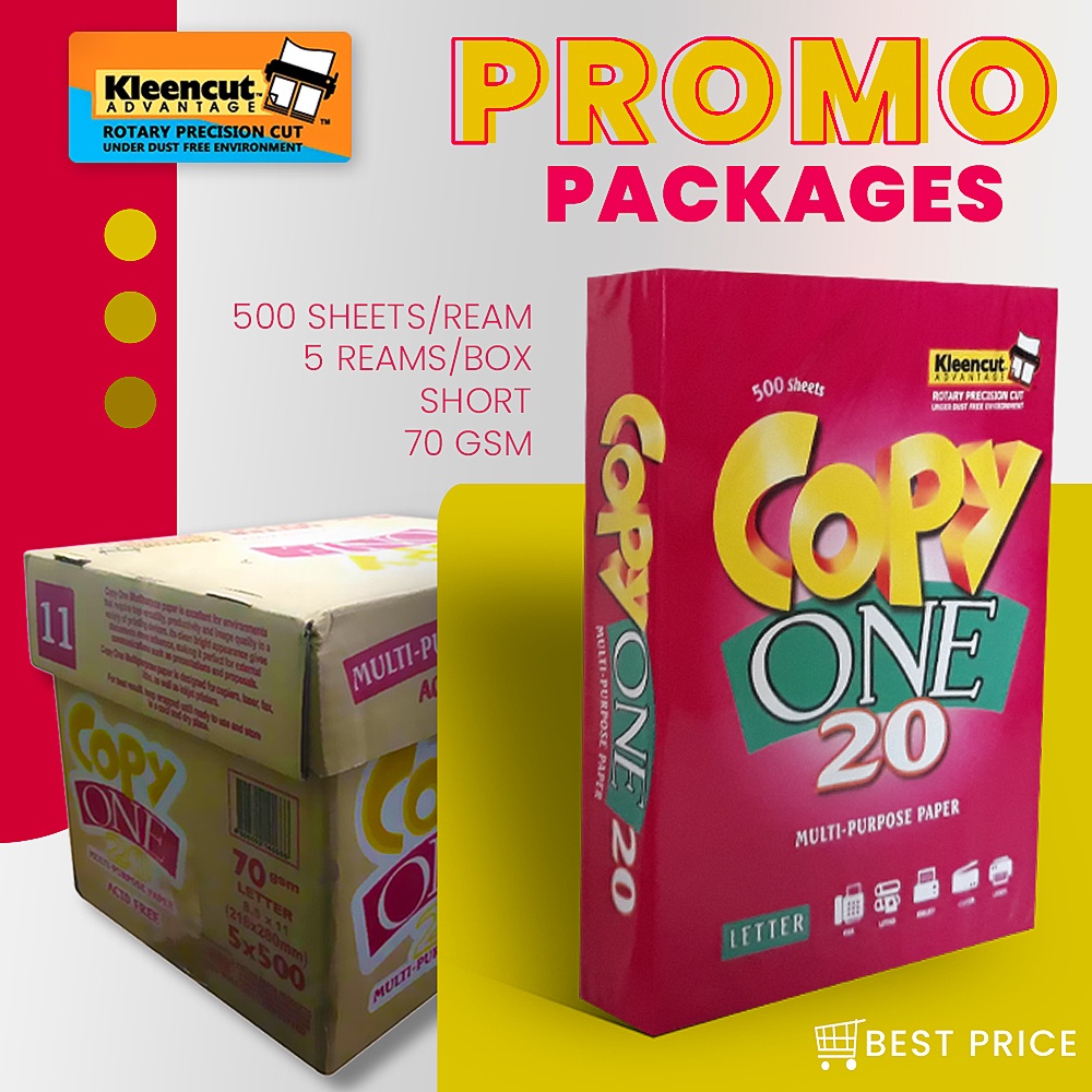 1Box COPY ONE Bond Paper 70gsm (Short - A4 - Long) | Shopee Philippines