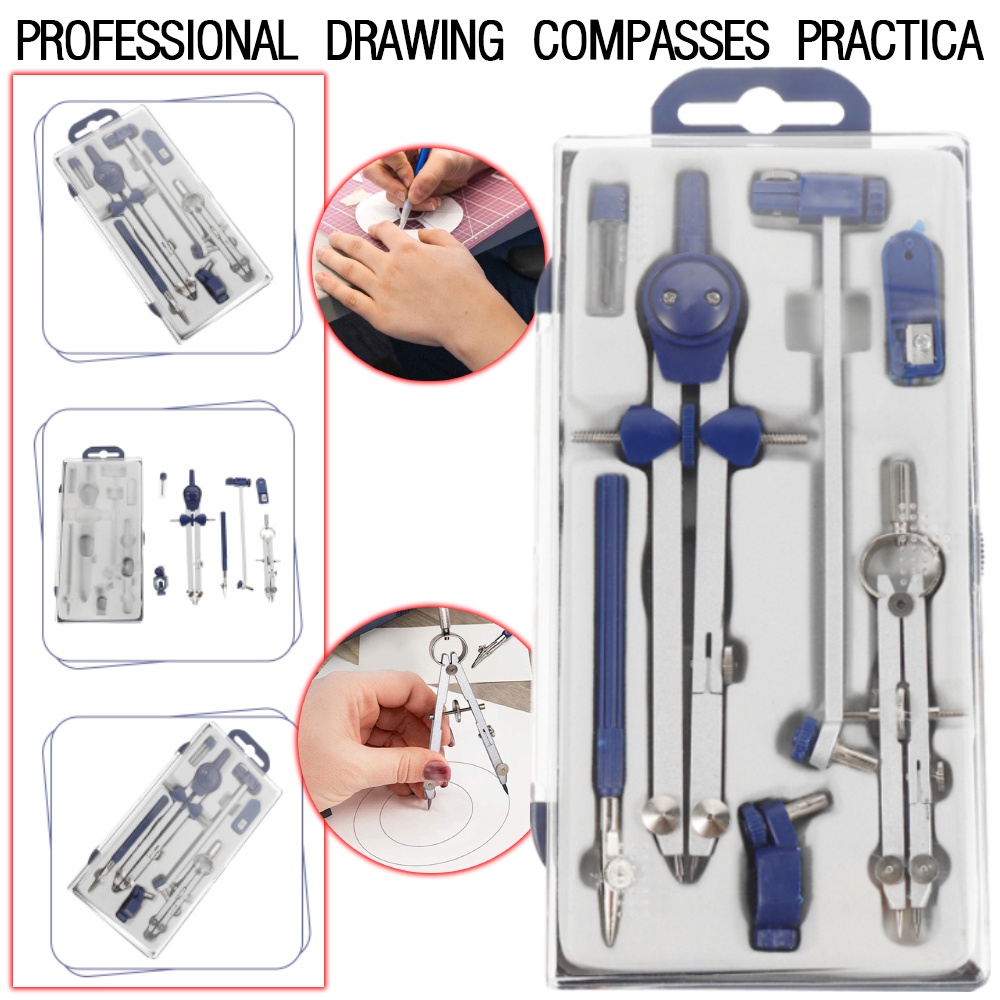 1 Set 7pcs Professional Drawing Compasses Practical Drafting Supplies ...