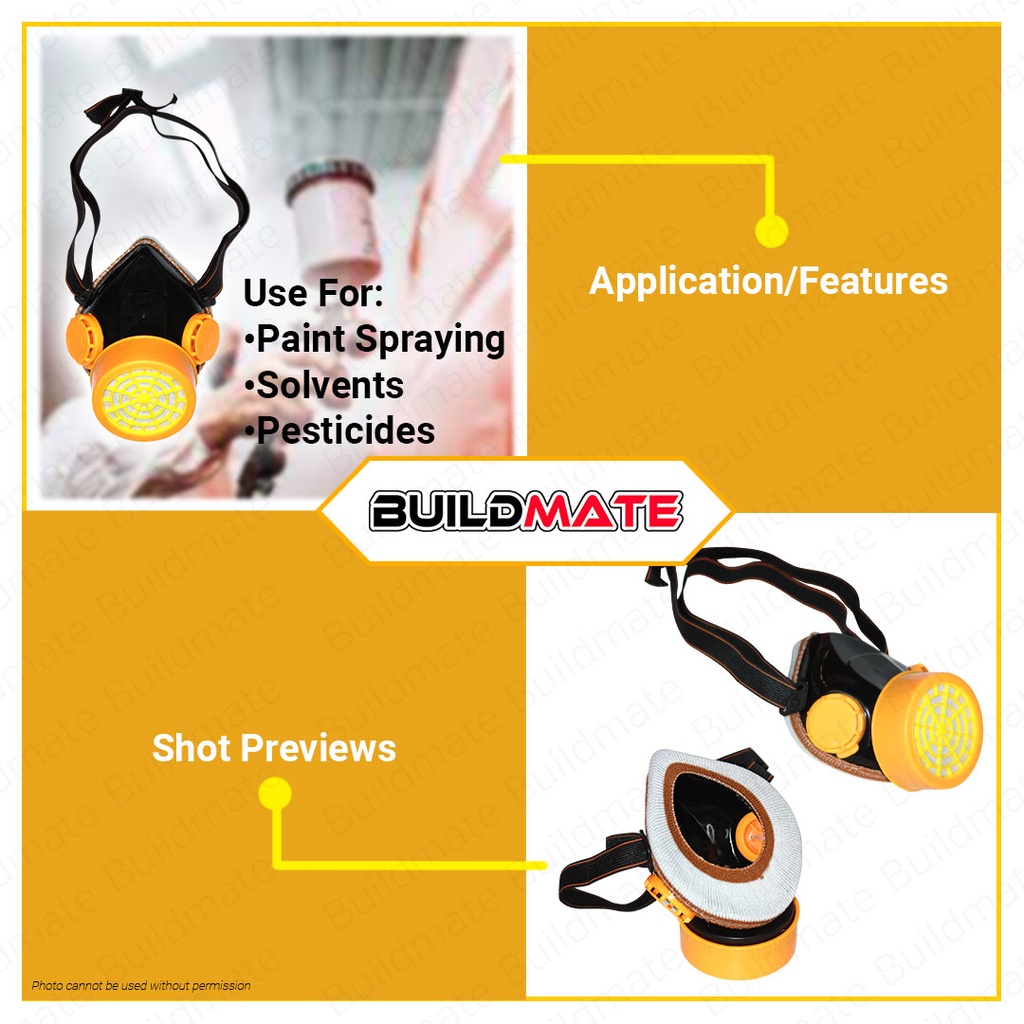 Buildmate x POWERHOUSE KEMO Paint Chemical Respirator Mask Dust ...