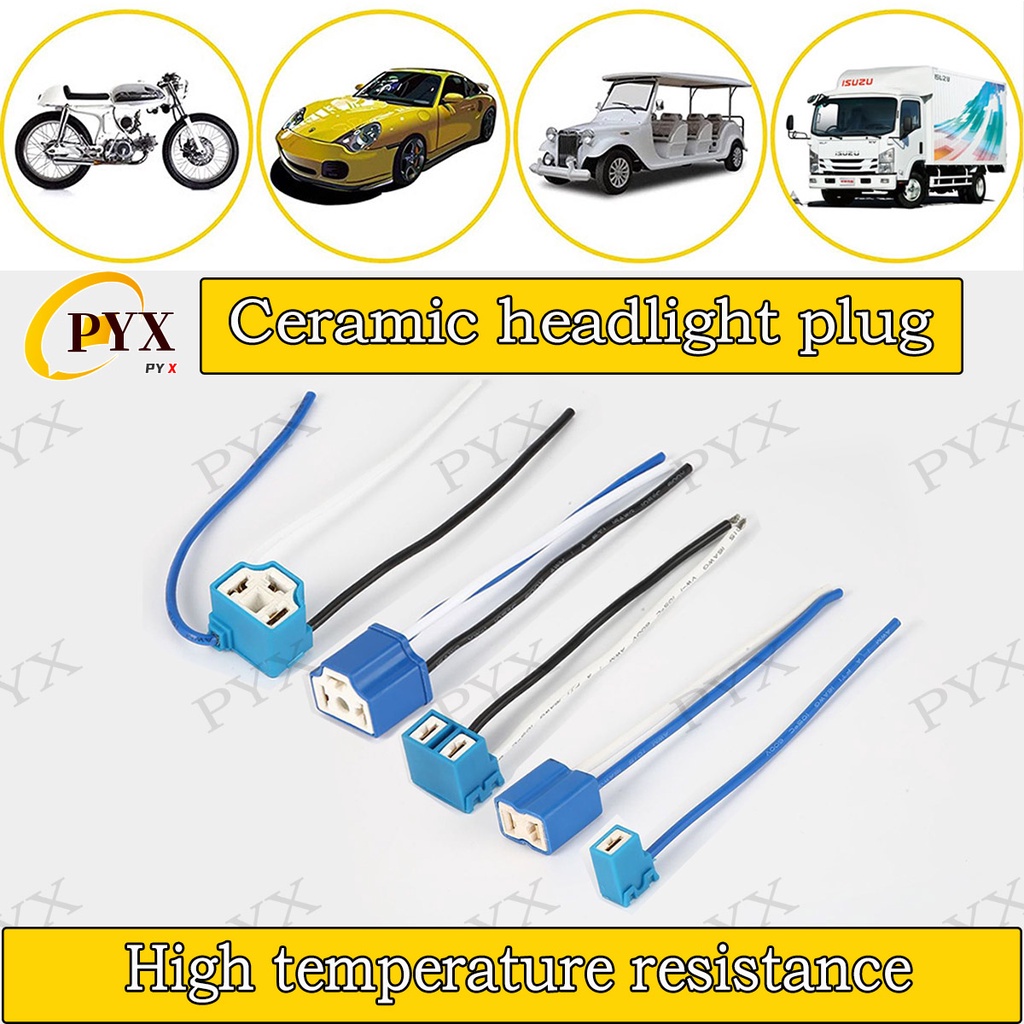 H1 H4 H7 Car Adapter Ceramic Headlight Connector Headlight Plug Adapter ...