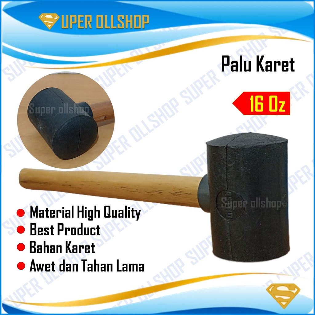 Large 16 Oz Granite Ceramic Rubber Hammer / Wooden Handle Hammer Rubber ...