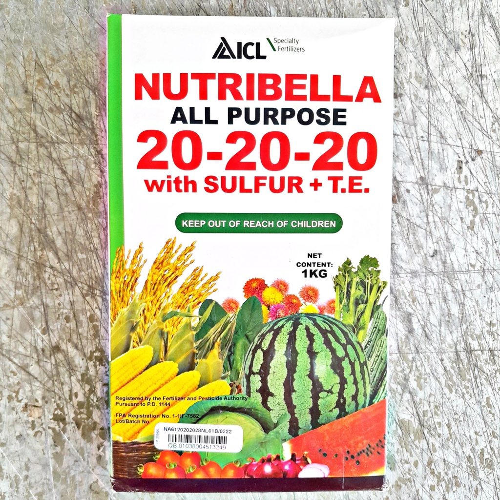 NUTRIBELLA 20-20-20 WITH SULFUR + TE ALL PURPOSE FOLIAR (1 KG) by ...