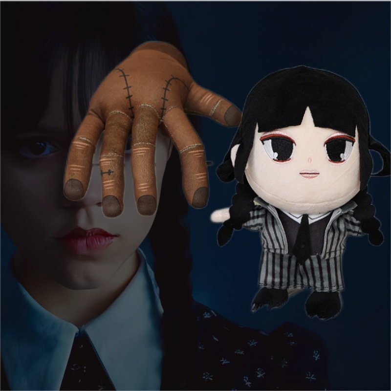 Ready Stock! Wednesday Addams Doll Plush, Wednesday Addams Merchandise ...