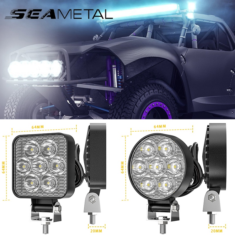 SEAMETAL Car Work Lights LED Headlights 12V 24V 48W 6500K White Car ...