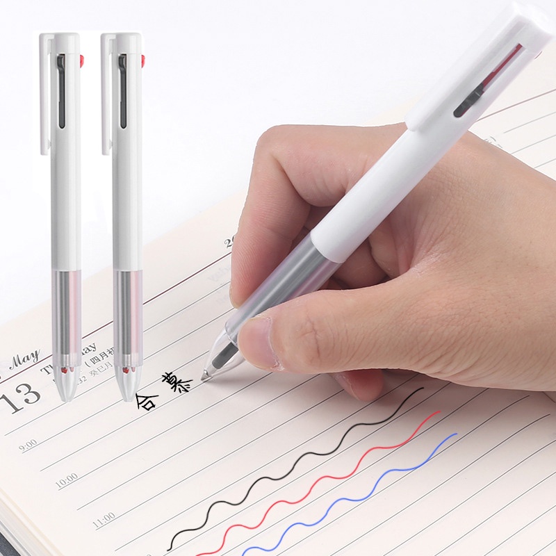 3 In 1 Three-color Press Neutral Pen 0.5mm Bullet Head Black Red Blue ...