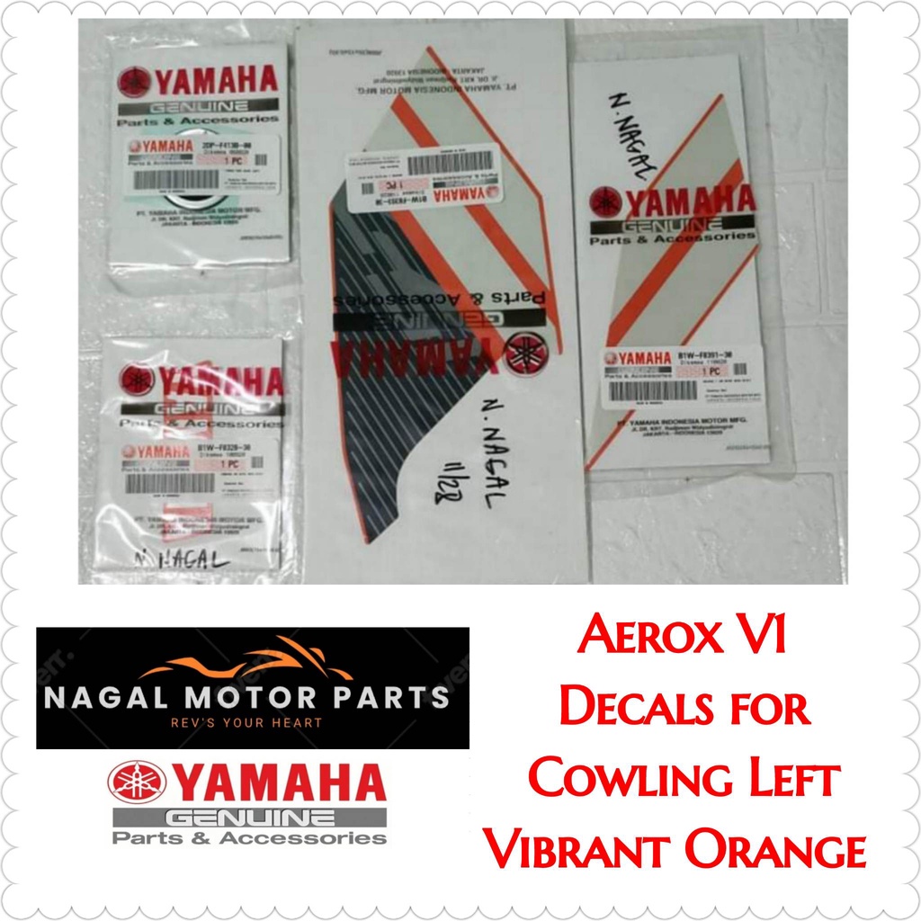 DECALS/STICKER FOR COWLING VIBRANT ORANGE YAMAHA GENUINE PARTS | Shopee ...