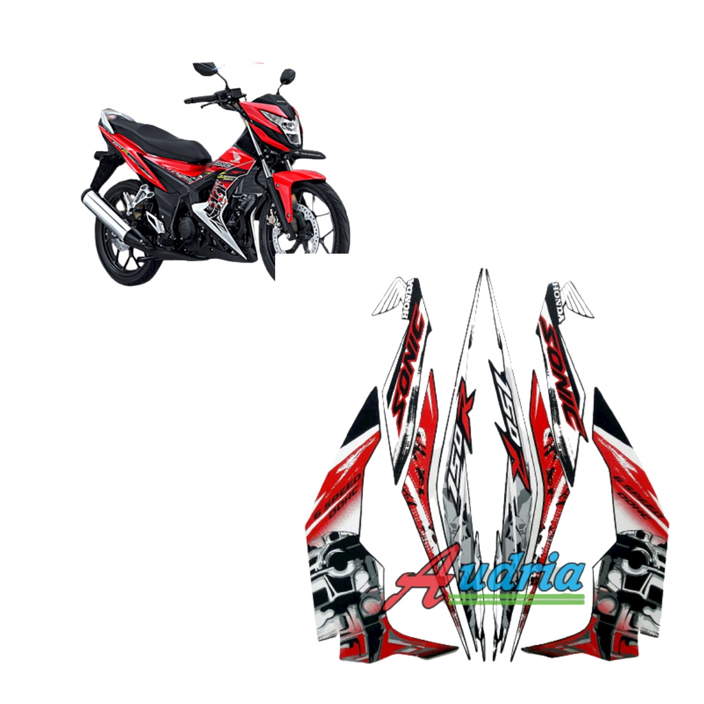 HITAM MERAH Striping Sticker les Motorcycle honda sonic 150r 2015 full ...