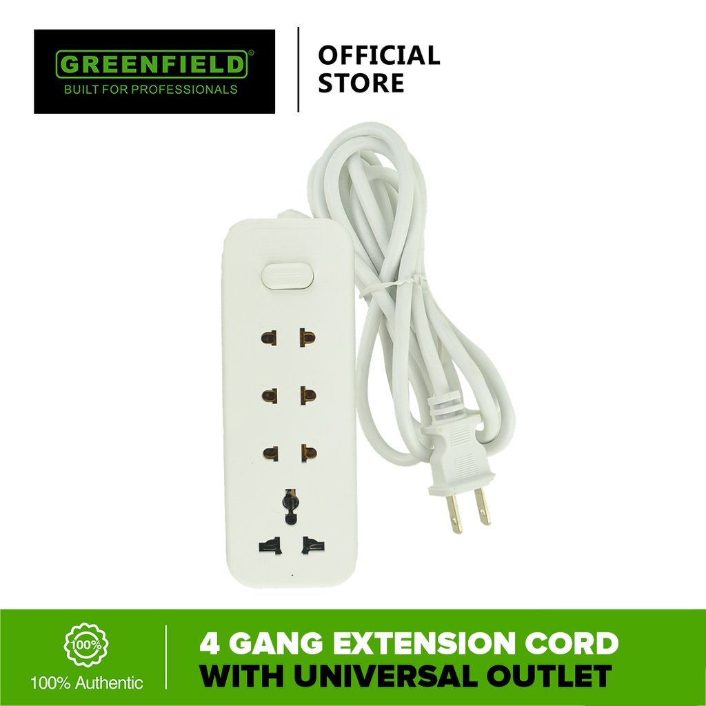 Greenfield 4 Gang with Universal Outlet Extension Cord | Shopee Philippines