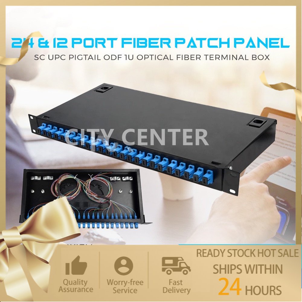 【COD】12 Port Fiber Patch Panel SC Pigtail ODF1U Optical Fiber Terminal ...