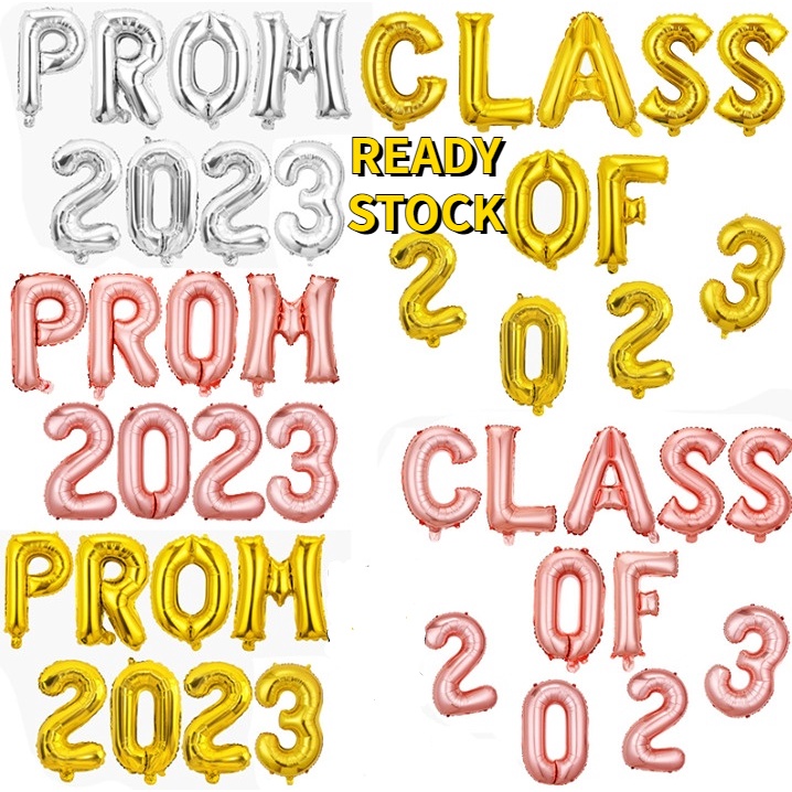 16inch Class of 2023 Congrats Balloons Gold Silver PROM 2023 Letters ...